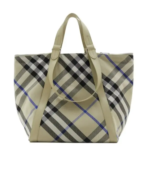 Burberry Festival Checked Top Handle Bag - Moss Color
