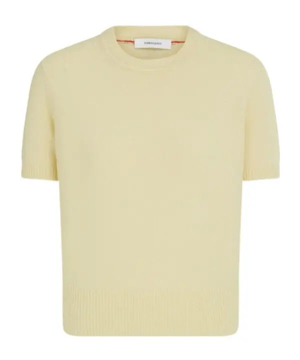 FERRAGAMO Cashmere T-shirt - Chamomile