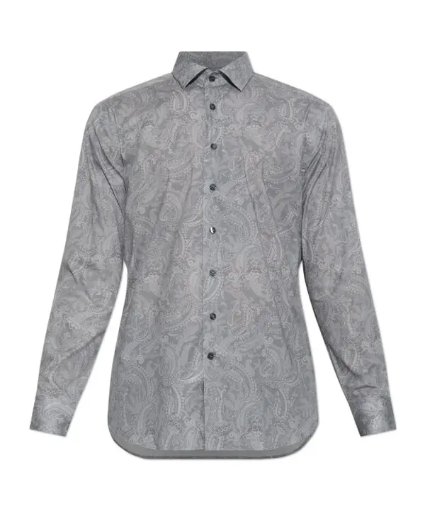 Etro Paisley-print Long-sleeve Shirt - Gray