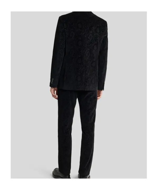 Etro Single-breasted Cotton Velvet Jacket With Arnica Motif