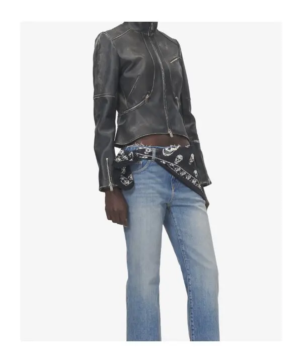 Alexander McQueen Pleated Skull-print Scarf