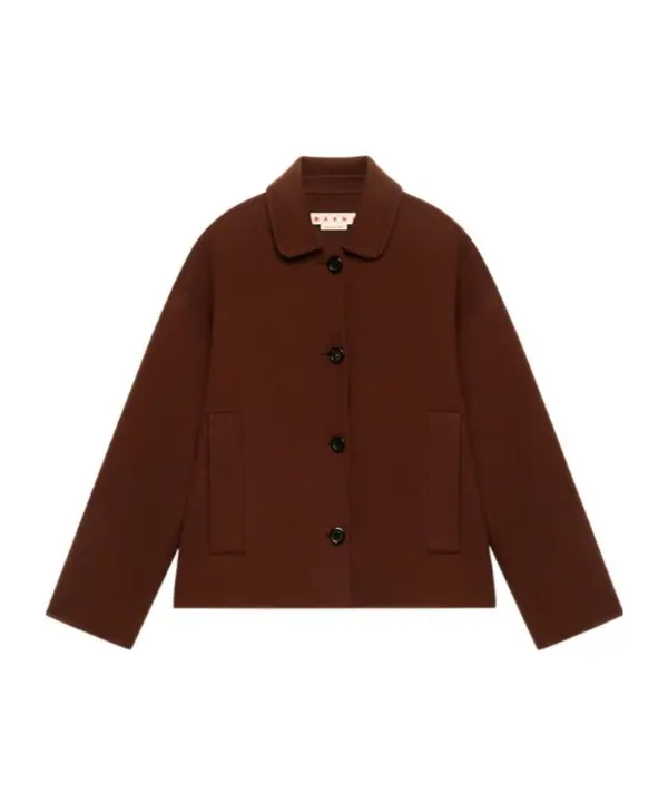 Marni Single-breasted Logo-embroidered Jacket - Brown