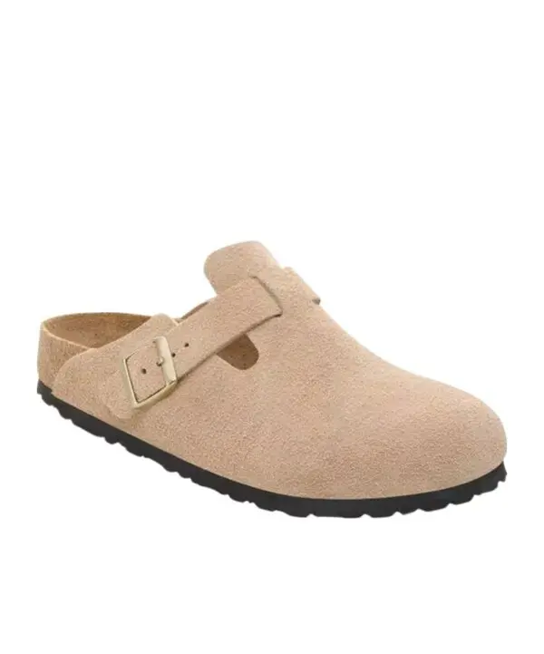 BIRKENSTOCK Boston Buckle Suede Clogs