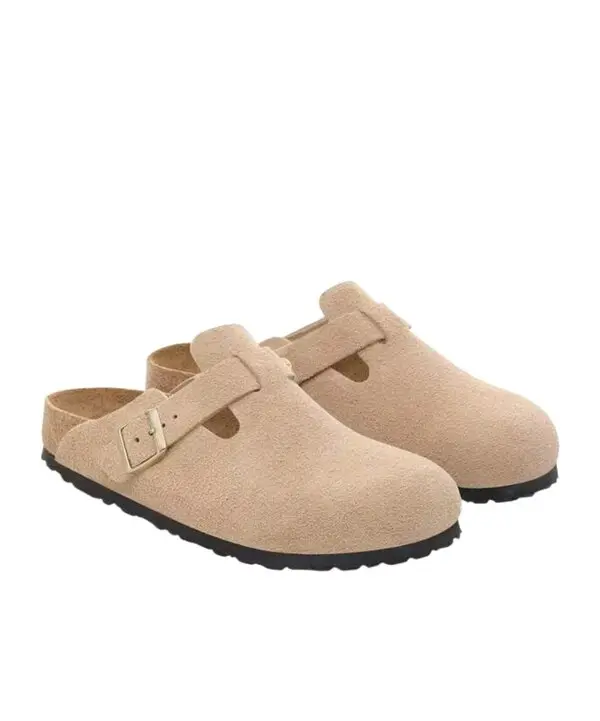 BIRKENSTOCK Boston Buckle Suede Clogs
