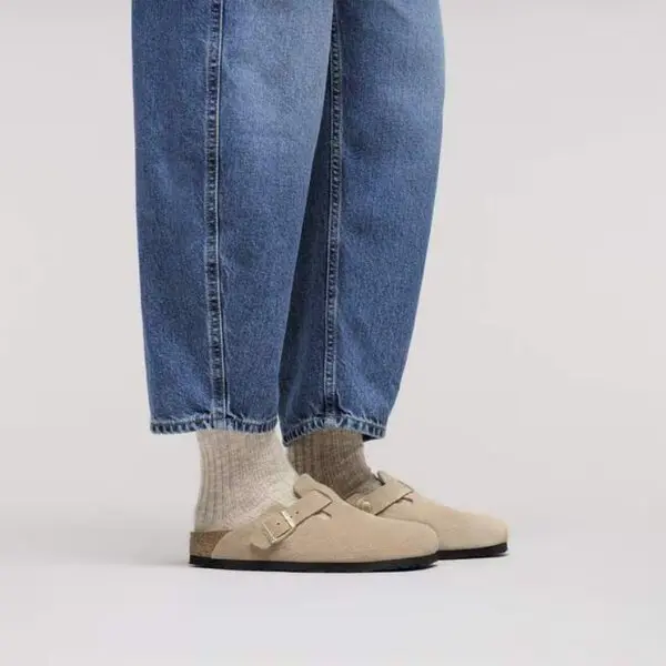 BIRKENSTOCK Boston Buckle Suede Clogs