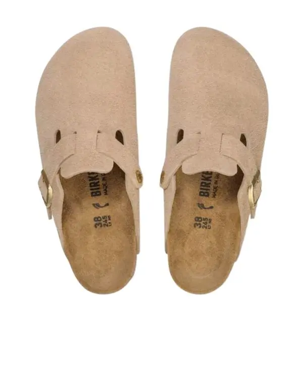 BIRKENSTOCK Boston Buckle Suede Clogs