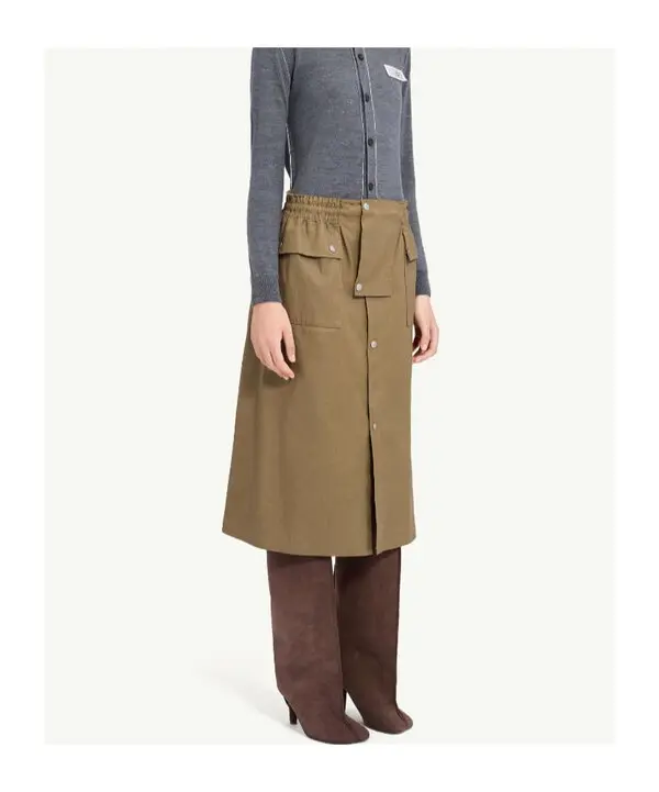 MAISON MARGIELA Drawstring Coated Cotton Midi Skirt