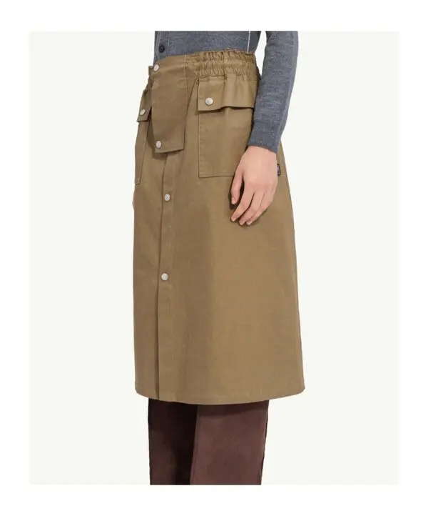MAISON MARGIELA Drawstring Coated Cotton Midi Skirt