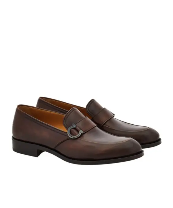 FERRAGAMO Gancini Ornament Moccasins - Brown