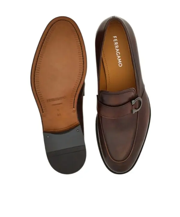 FERRAGAMO Gancini Ornament Moccasins - Brown