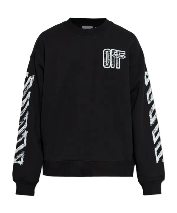 Off-White Logo Printed Crewneck Sweatshirt - Black