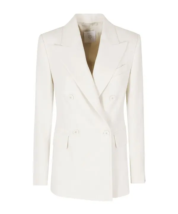 Eleventy Double-breasted Suit Jacket - Ivory