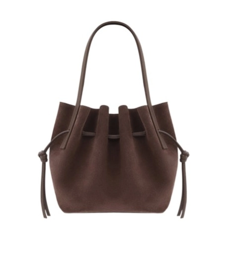 Yuzefi Scallop Mini Tote Nutmeg Suede - Brown