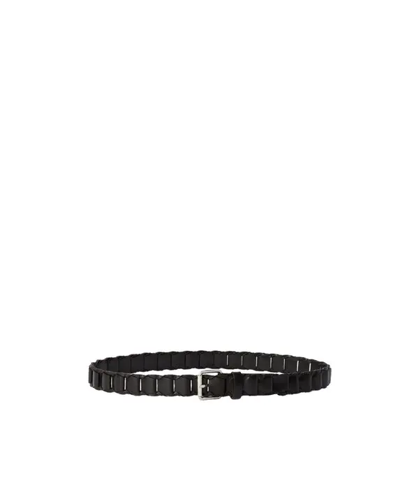 LEMAIRE Link Belt In Vegetable-tanned Leather - Dark Brown