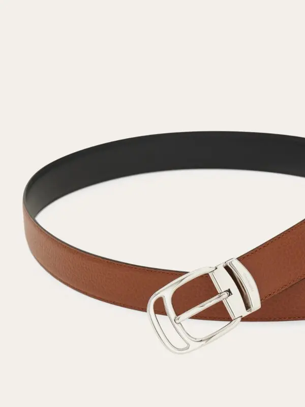 FERRAGAMO Reversible Belt - Cognac/black