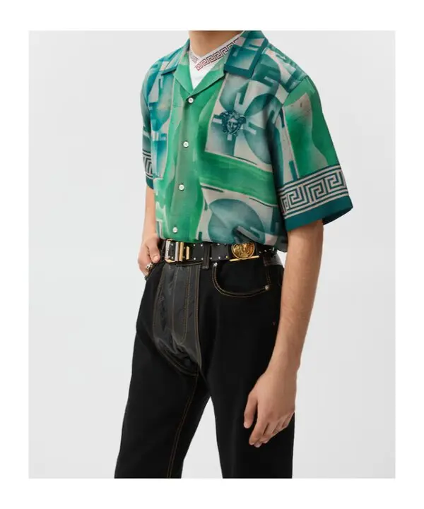 Versace Greca-print Medusa-head Shirt