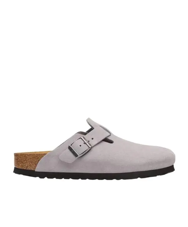 BIRKENSTOCK Boston Buckle-fastening Suede Clogs - Lavender Sky