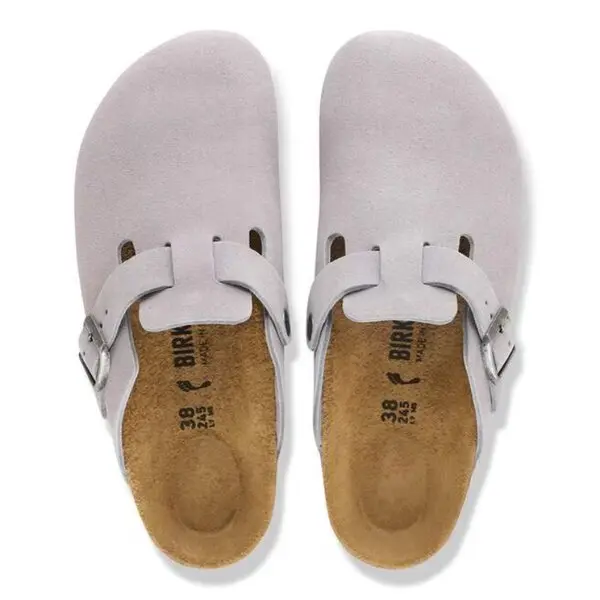 BIRKENSTOCK Boston Buckle-fastening Suede Clogs - Lavender Sky