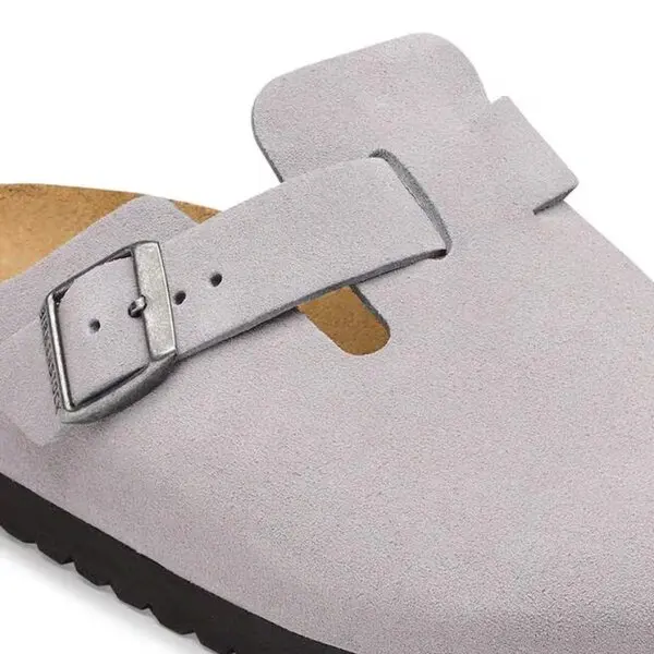 BIRKENSTOCK Boston Buckle-fastening Suede Clogs - Lavender Sky