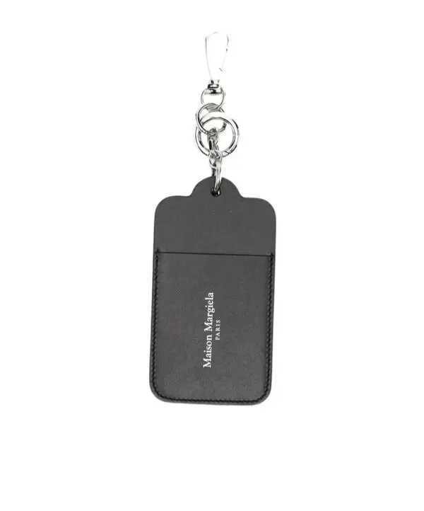 MAISON MARGIELA Logo-print Leather Keyring - Black