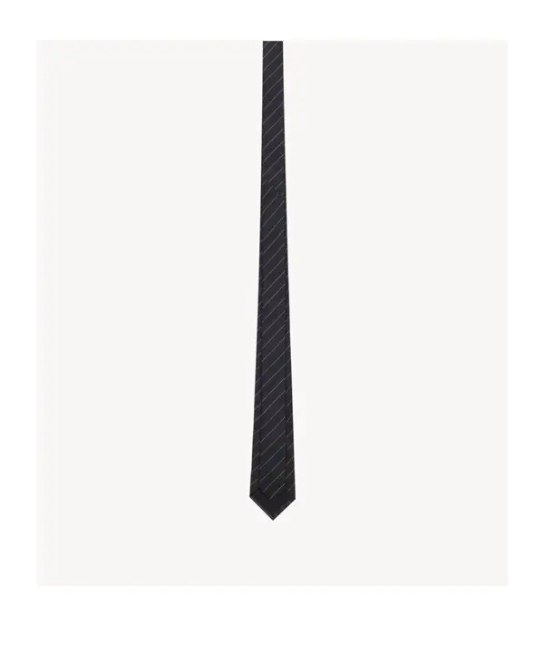 Saint Laurent Striped Logo Patch Tie
