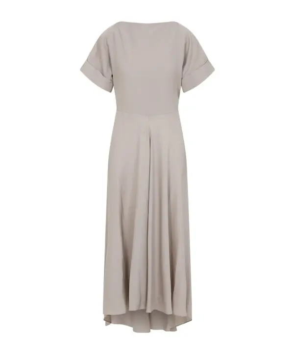 Giorgio Armani Asymmetrical Short-sleeved Midi Dress - Beige