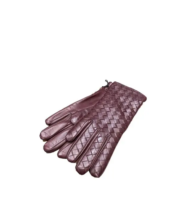 Bottega Veneta Intrecciato Leather Gloves - Red