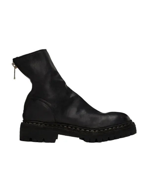 Guidi Zippered Short Boots - Black