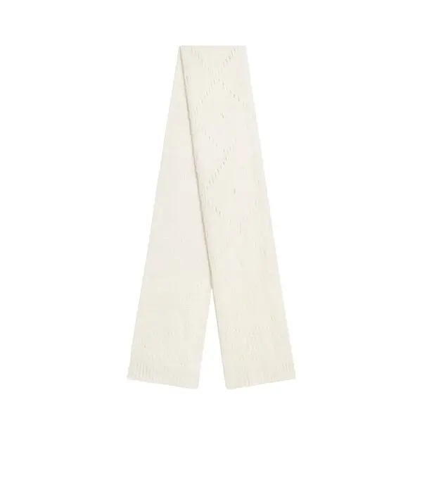 Celine Fair Isle Scarf In Alpaca Wool Pointelle