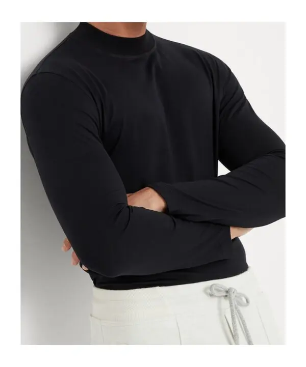 Brunello Cucinelli Mock-neck Cotton T-shirt