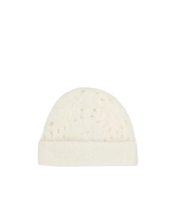 Celine Fair Isle Beanie In Alpaca Wool Pointelle