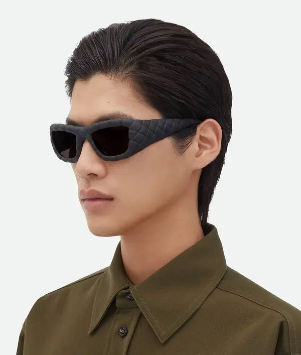 Bottega Veneta Intrecciato Rectangular Sunglasses