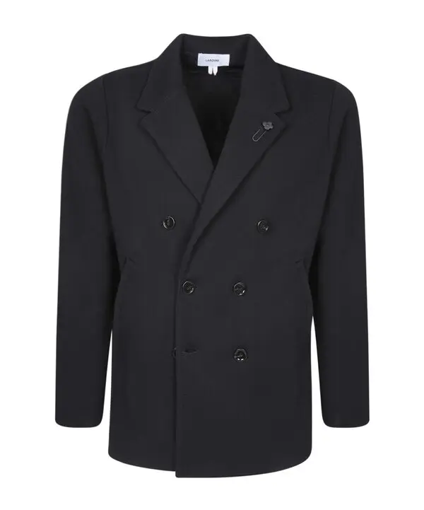 LARDINI Double-breasted Cardigan - Black