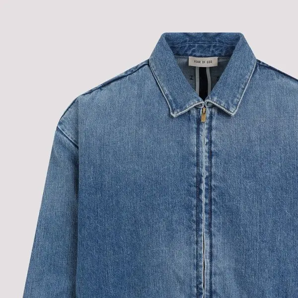 Fear Of God Drop Shoulder Zipped Denim Jacket