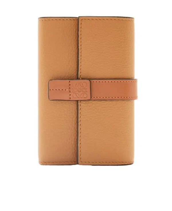 Loewe Small Vertical Wallet In Soft Grained Calfskin - Brown