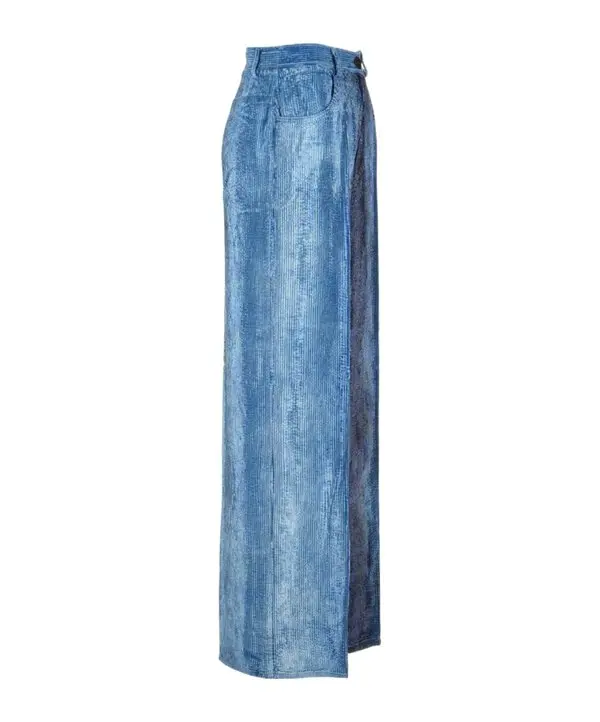 FORTE_FORTE Degradé Denim Velvet Wide-leg Pants