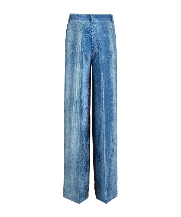 FORTE_FORTE Degradé Denim Velvet Wide-leg Pants
