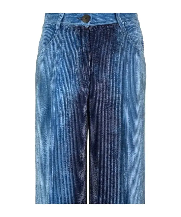 FORTE_FORTE Degradé Denim Velvet Wide-leg Pants