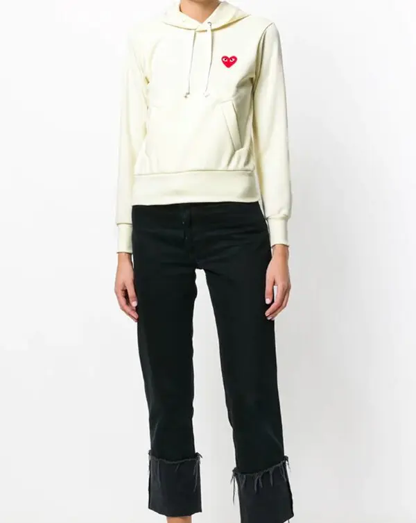 Play Comme Des Garcon Embroidered Heart Logo Hoodie
