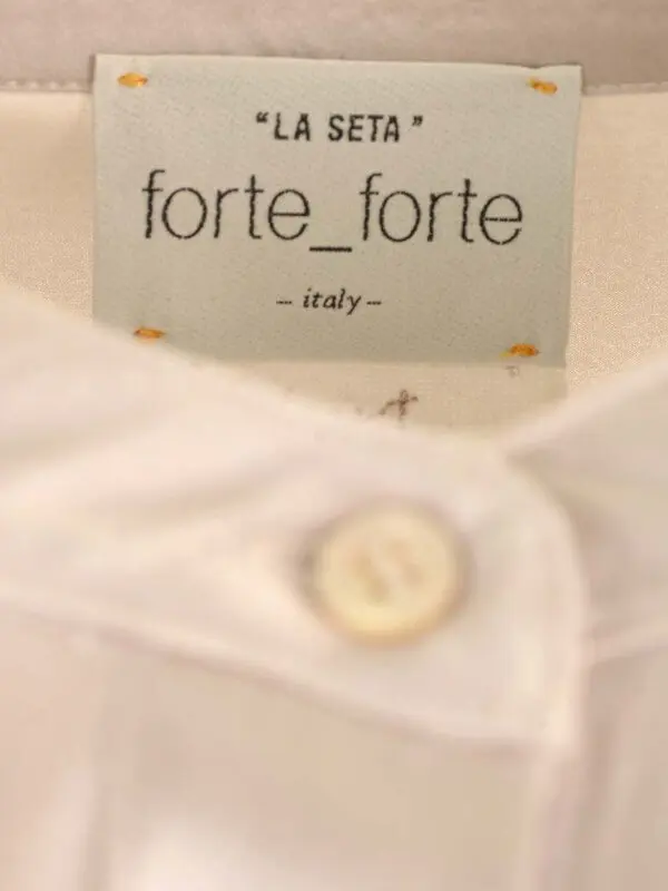 FORTE_FORTE Curved Hem Satin Shirt