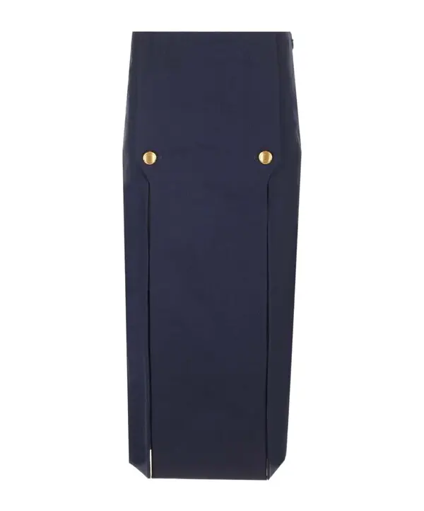 Chloé Slit Detailed Midi Skirt - Navy Blue