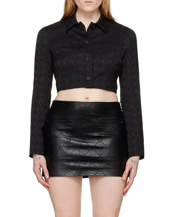 MARINE SERRE Moon Diamant-jacquard Cropped Jacket