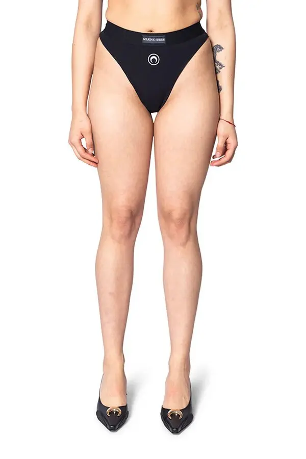 MARINE SERRE Moon Logo Stretched Jersey High-waist Briefs - Nude