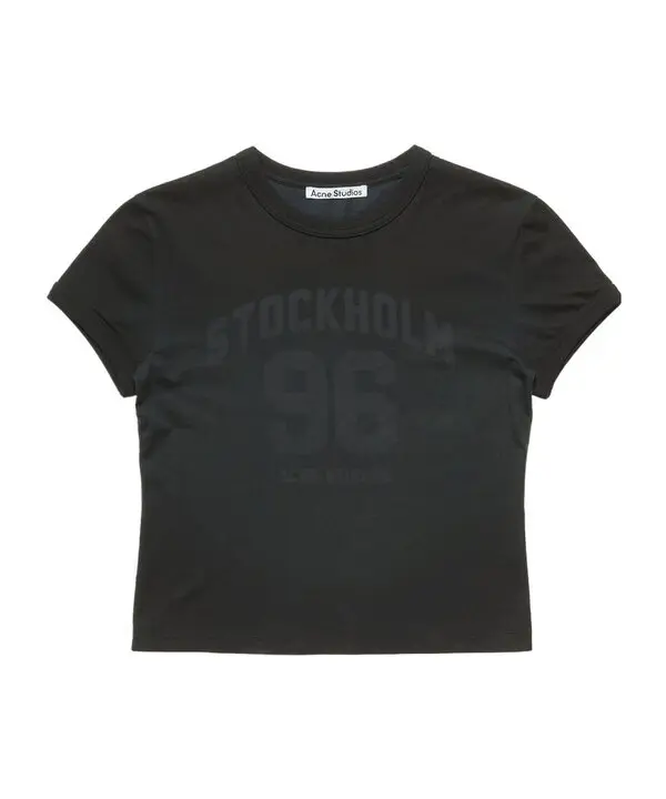 Acne Studios Logo-print Short-sleeve T-shirt - Black