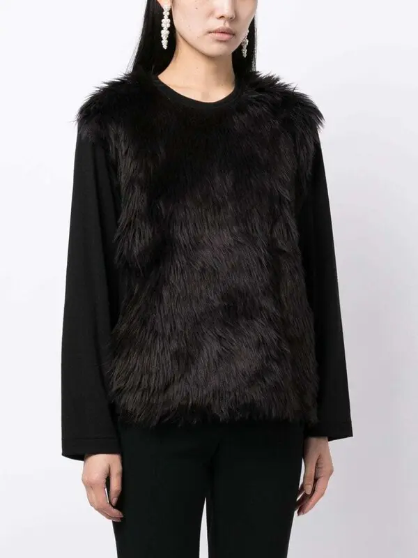 Comme Des Garçons Long Sleeve T-shirt With Plush Front