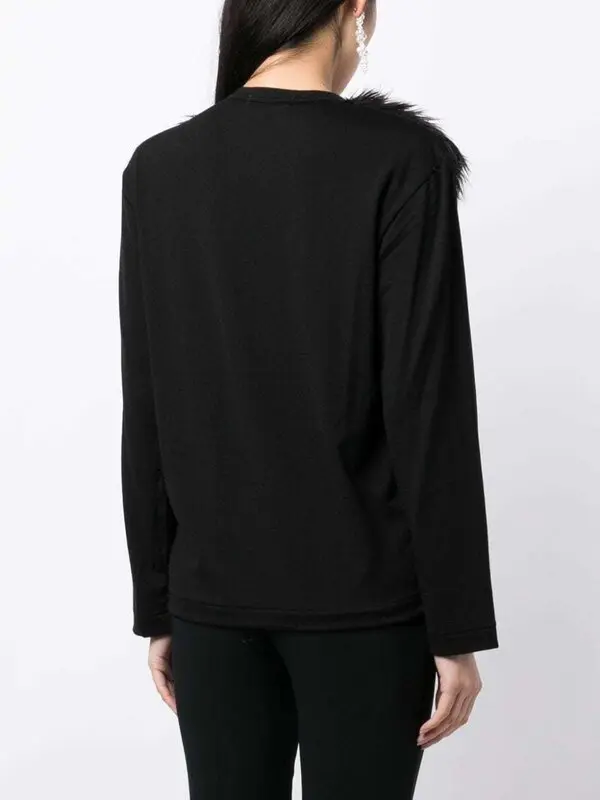 Comme Des Garçons Long Sleeve T-shirt With Plush Front