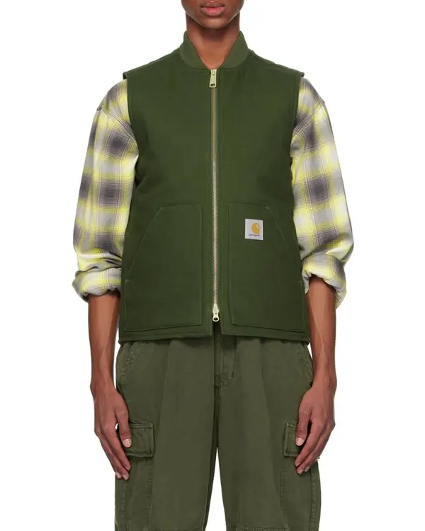 Carhartt Work In Progress Logo Patch Zipped Gilet