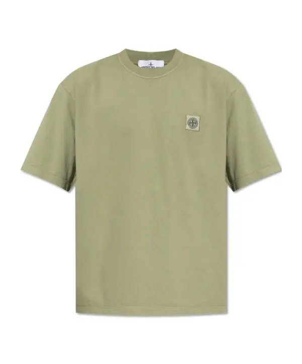 Stone Island Logo Patch Short Sleeve T-shirt - Sage Color