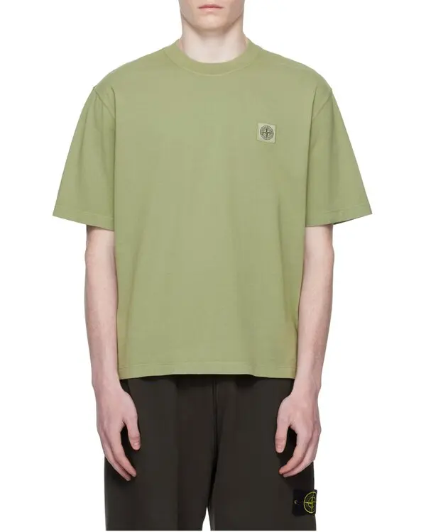 Stone Island Logo Patch Short Sleeve T-shirt - Sage Color