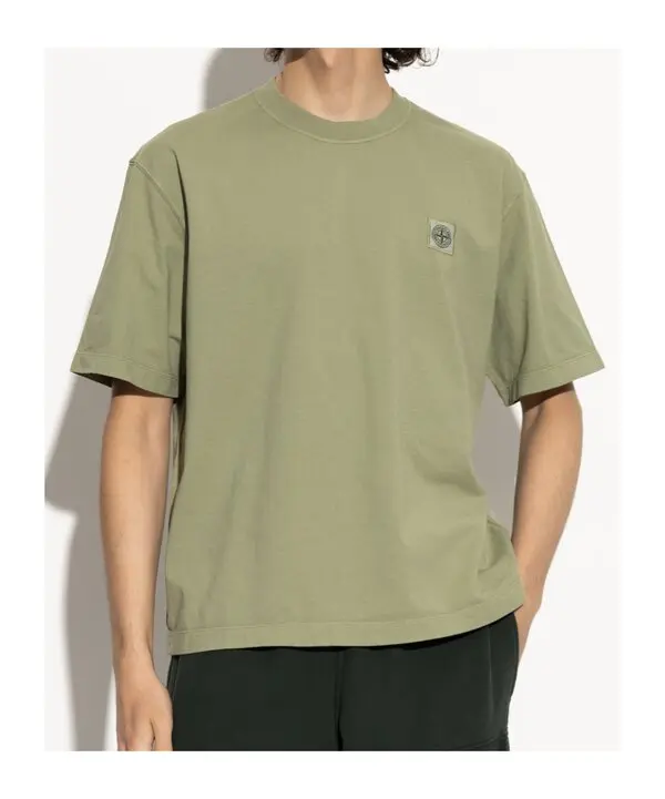 Stone Island Logo Patch Short Sleeve T-shirt - Sage Color